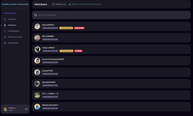 Features and settings - Double Counter - Discord Verification Bot | Alt Detector & VPN Blocker